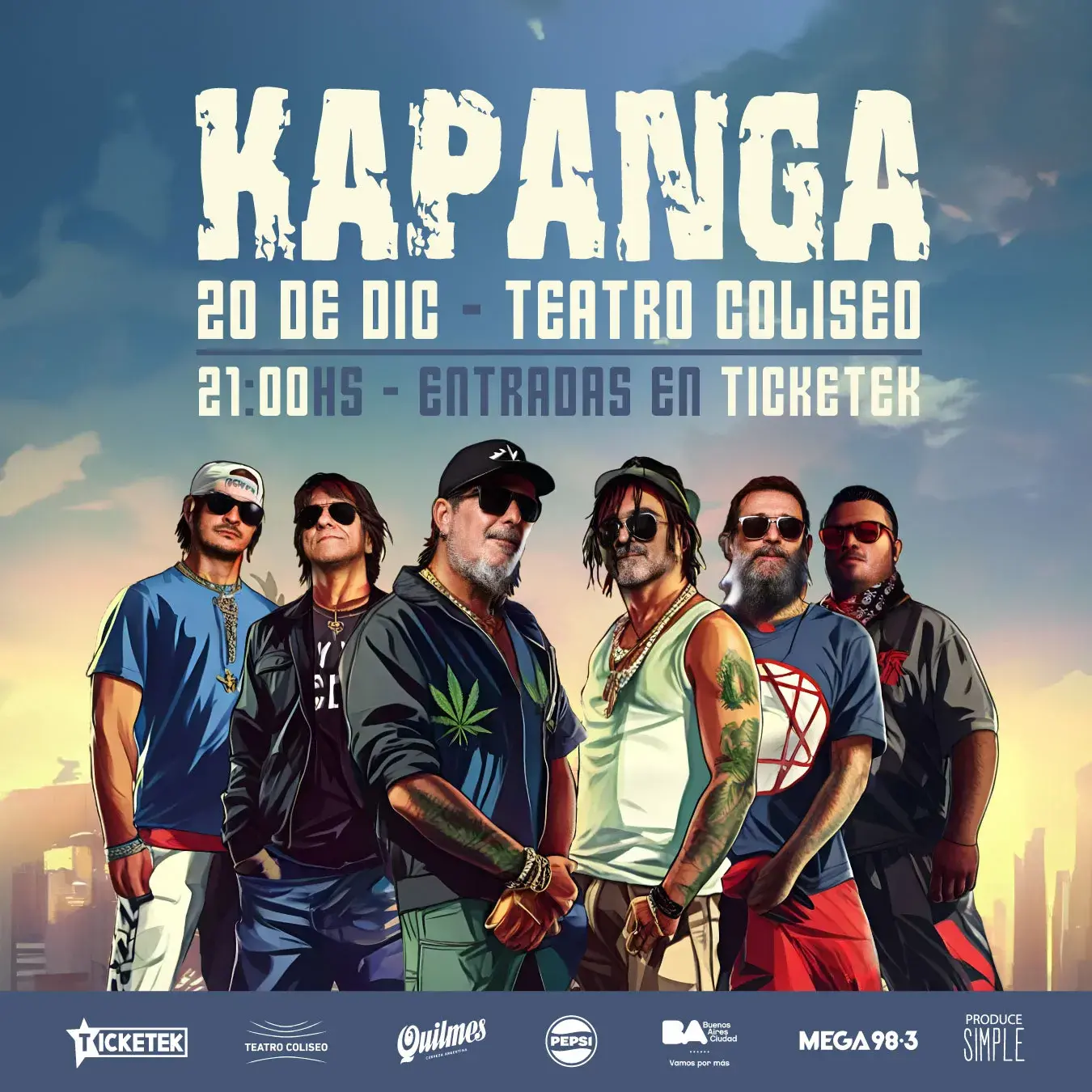 Kapanga vuelve a los escenarios este 20 de diciembre en el Teatro Coliseo - Con Pochoclos